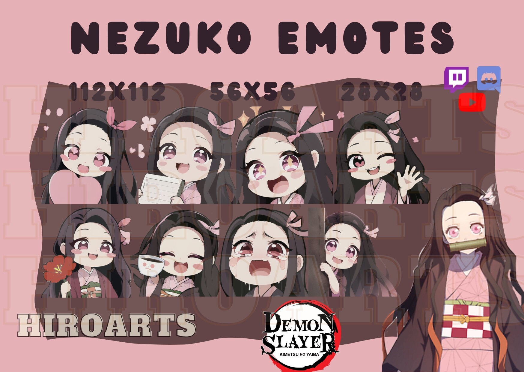 Demon Slayer Nezuko Emotes Package Demon Slayer Nezuko Etsy Canada