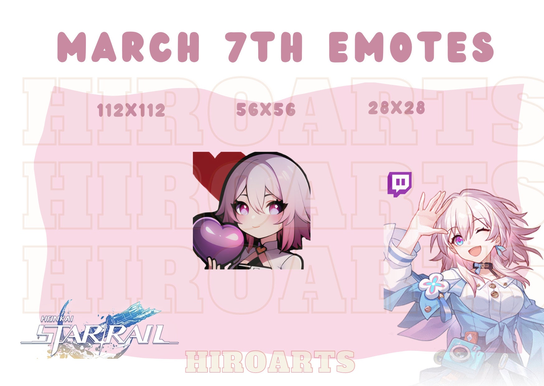 Honkai Star Rail March 7th Heart Emotes Honkai Star Rail - Etsy UK