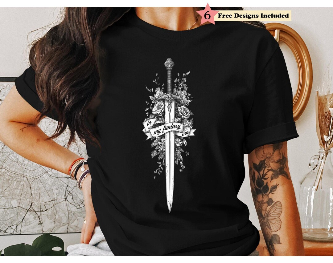 Enemies to Lovers Vintage Fantasy Era Sword Roses Flowers PNG SVG ...