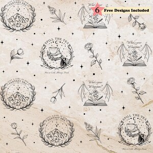 Romantasy Smut Book Reader Digital Paper Fabric Pattern SVG PNG ...