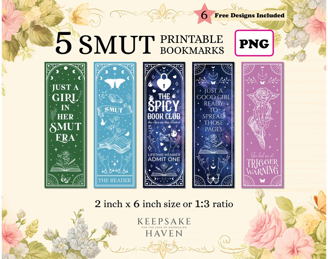 Bookish Printable Bookmarks, Spicy Trigger Warning Dark Romance Club ...