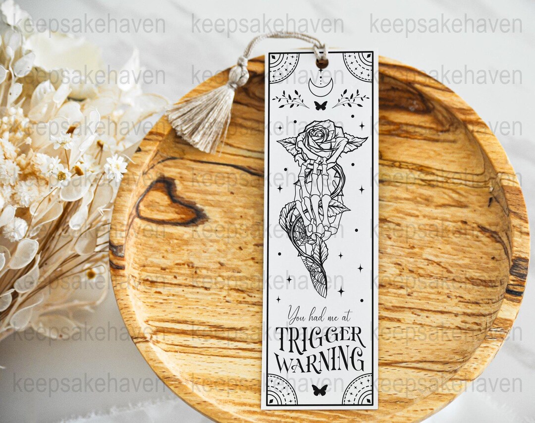 Trigger Warning Book Reader Tarot Bookmark SVG, Laser Cut File, Cat ...