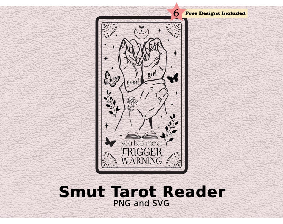 Trigger Warning Smut Dark Romance Witchy Tarot Card SVG PNG ...