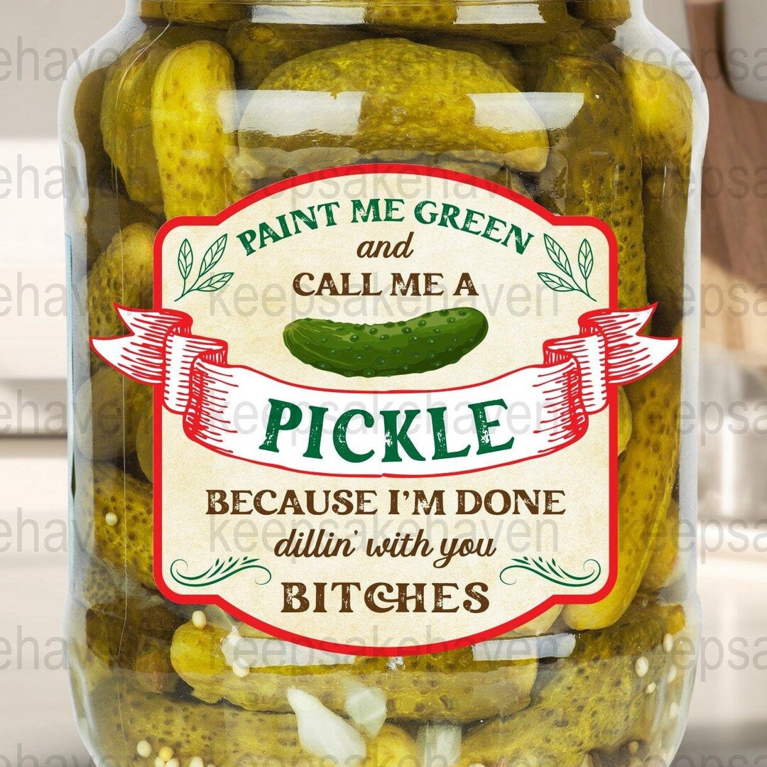 Rude Pickle Lover Jar Retro Label PNG, 1930s Cartoon Style, Pickled ...