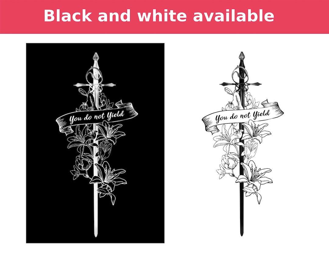 You Do Not Yield Assassin Warrior Sword Floral Decorative Pn Svg ...