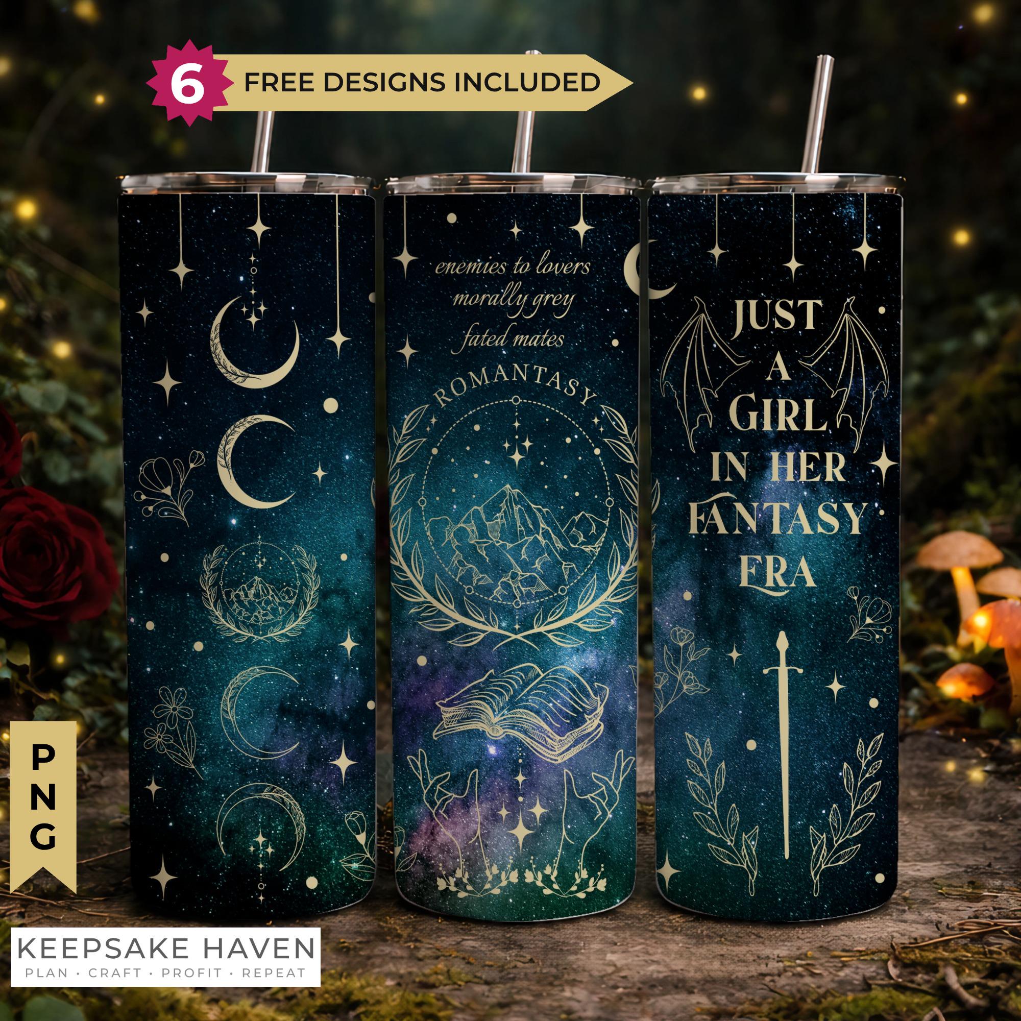 In Her Fantasy Era Galaxy Gold Line Art 20oz Straight Tumbler Seamless ...