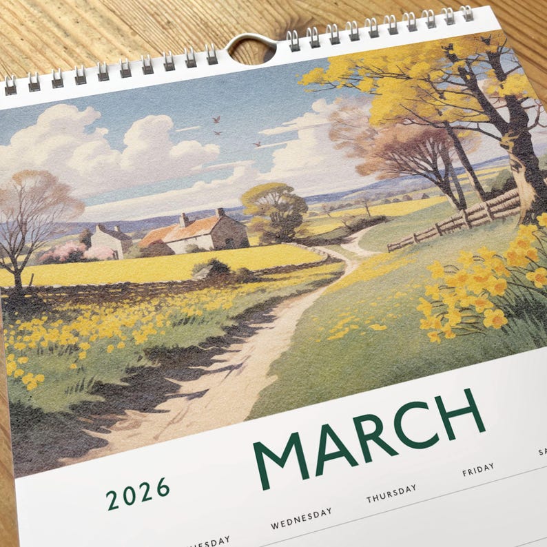 Country Roads 2026 Wall Calendar: English Countryside Landscapes ...