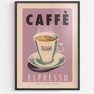 Espresso Coffee Print Retro Wall Art Retro Coffee Poster Retro Poster ...