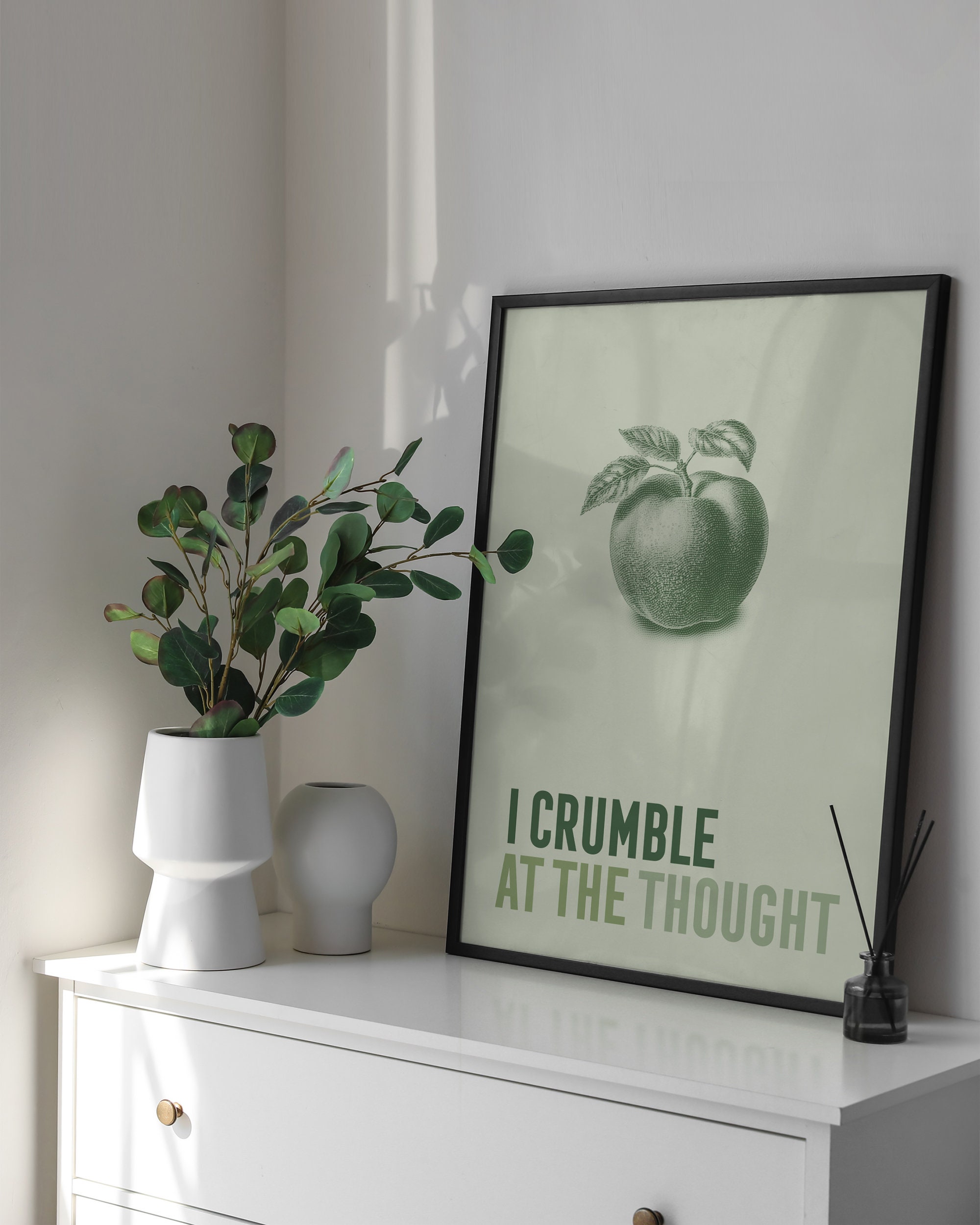 Funny Food Print Apple Green Kitchen Poster Food Gift for - Etsy