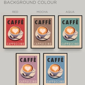 Set of 2 Kitchen Prints, Retro Style Italian Coffee Posters Set of Two ...