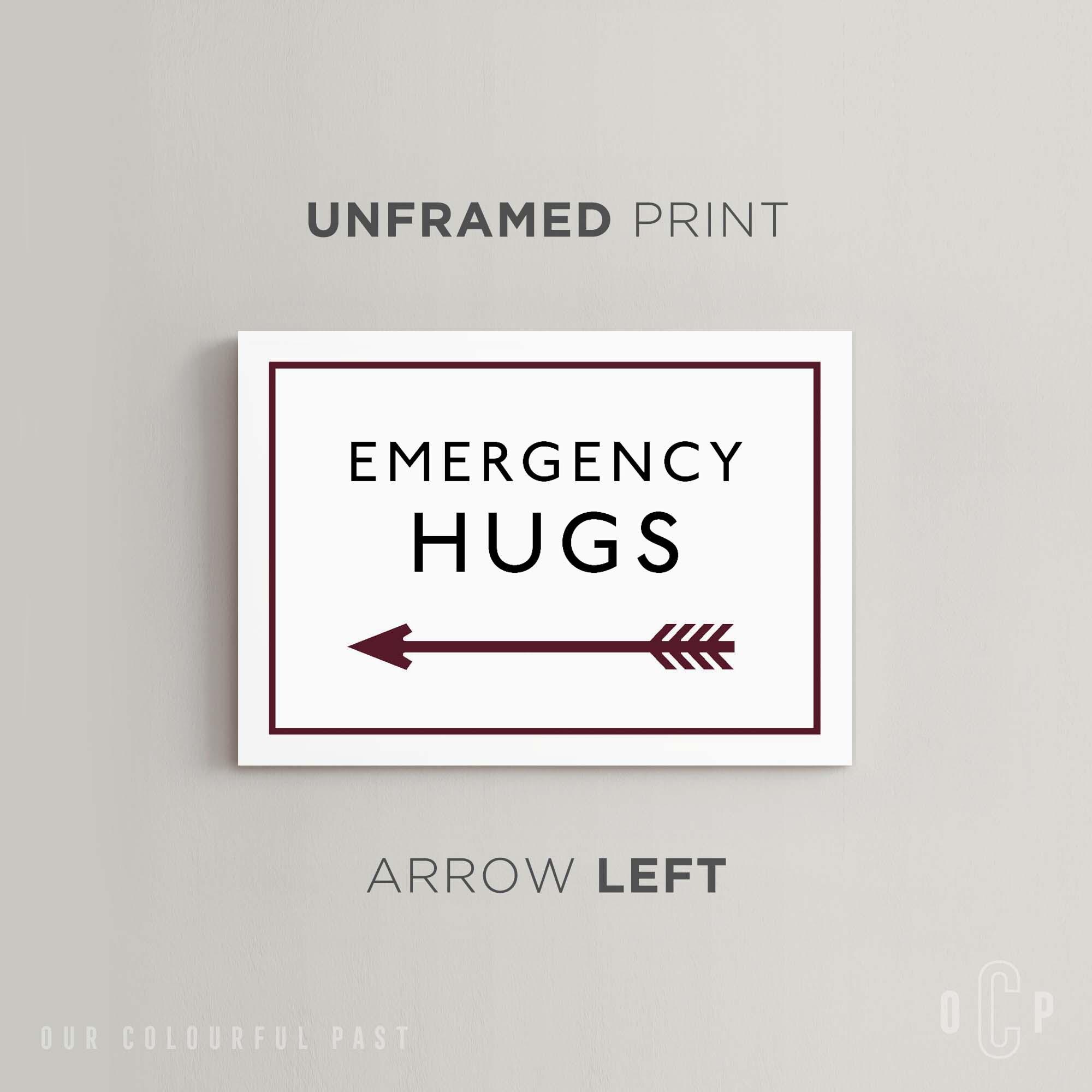 Emergency Hugs Sign, Left or Right Arrow | Cute 1930s Style Direction ...