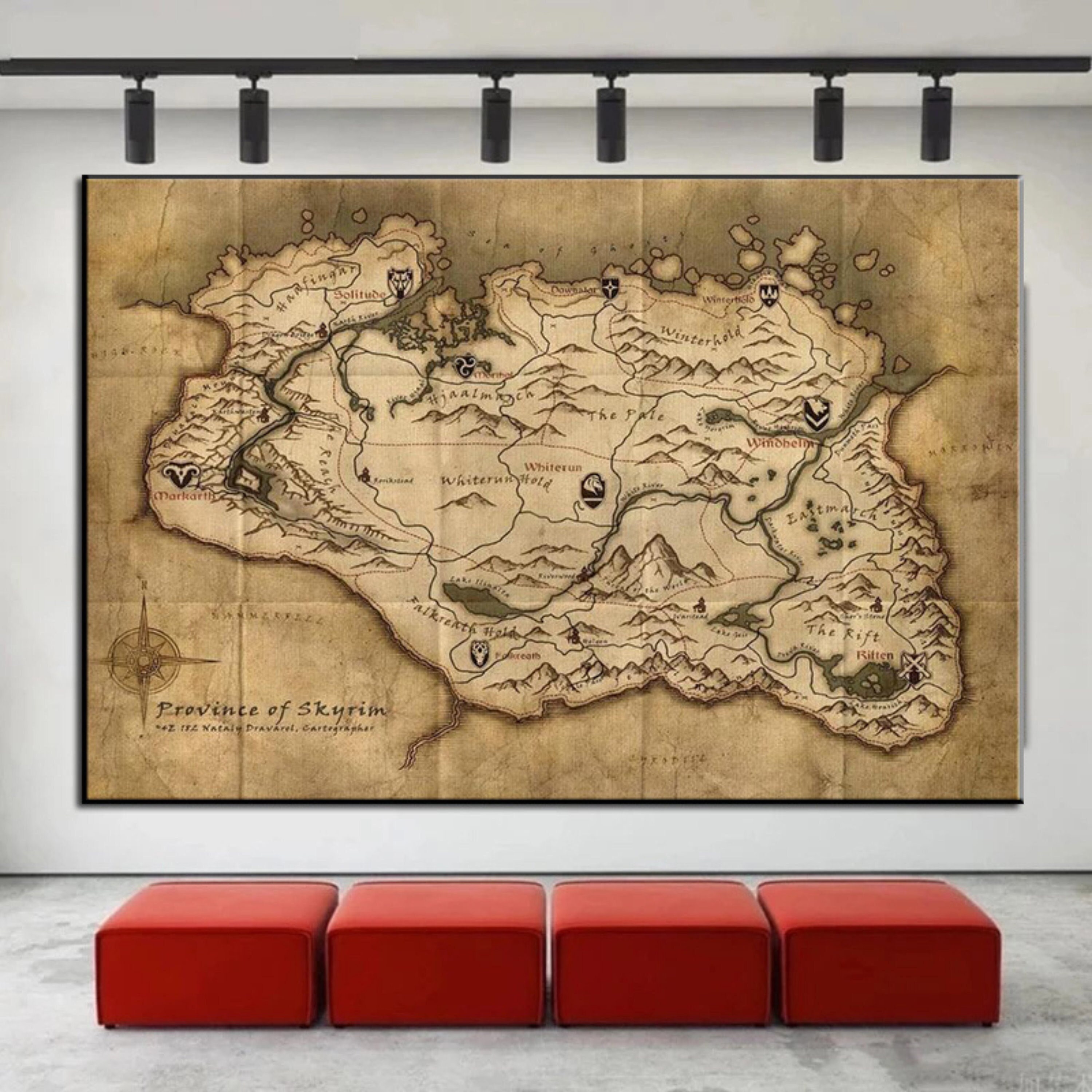 Póster del mapa de Skyrim mapa de The Elder Scrolls mapa de - Etsy México