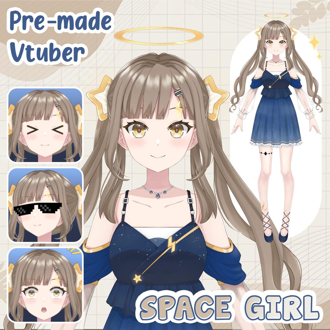 Live2d Vtuber Model for Streaming - Space Girl | Fully Rigged | Ready to Use | Commercial Use ...