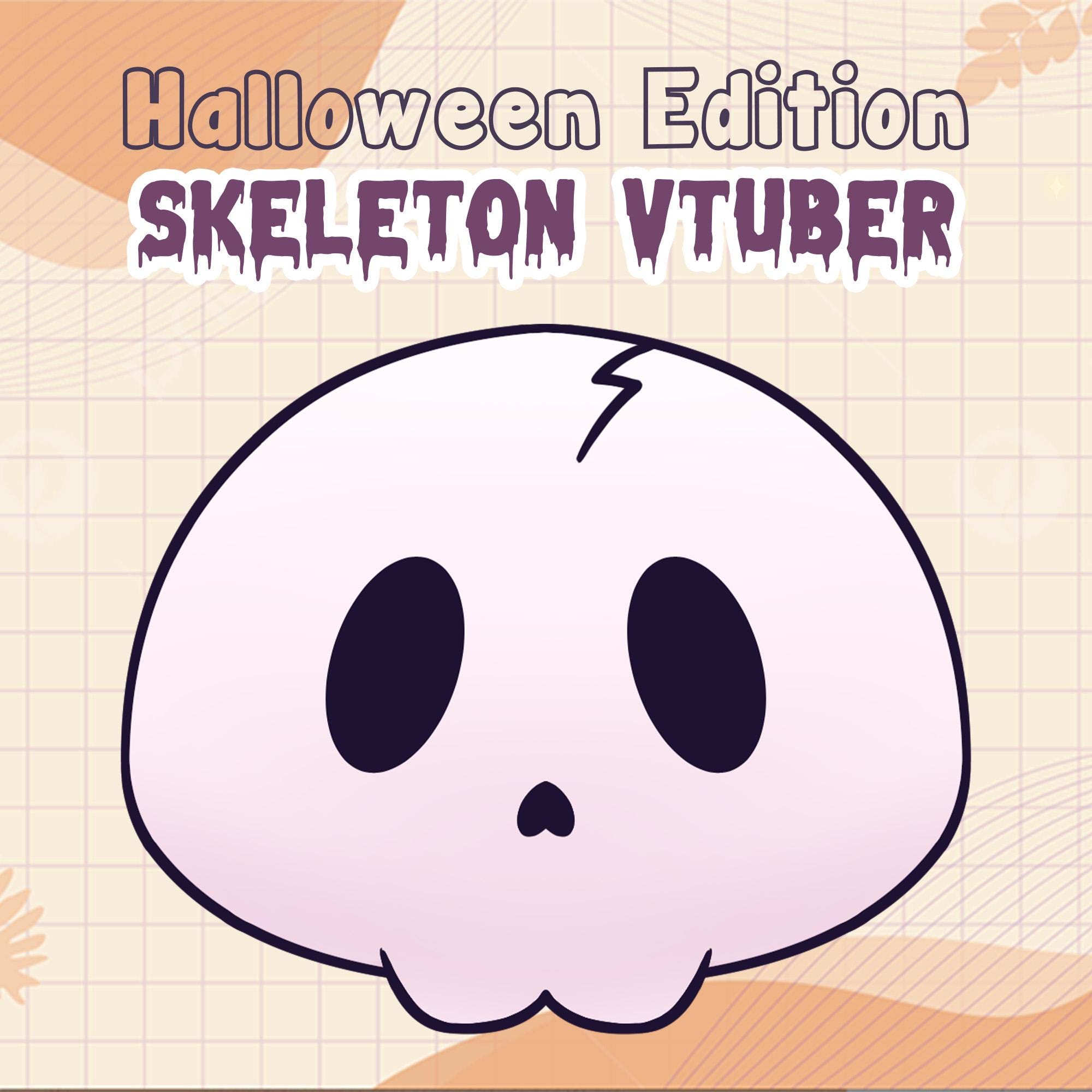 Live2d SKELETON Vtuber Model or Pet Vtuber halloween Edition Fully ...
