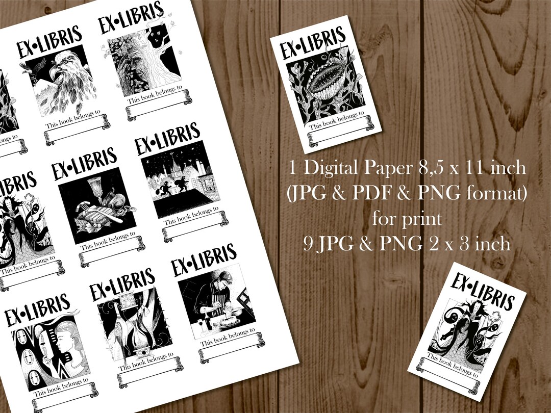 Vintage Eclipse Ex Libris – Printable Bookplate for Personal Library ...