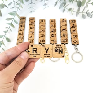 Personalized Chemistry Name Keychain, Periodic Table Element Name ...
