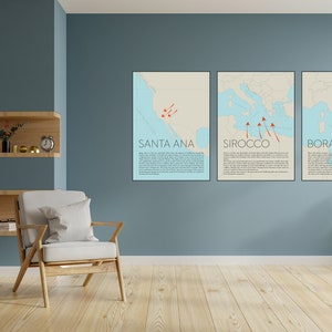 Sirocco Winds Illustrated Map Digital Download, Artistic & Educational ...