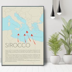 Sirocco Winds Illustrated Map Digital Download, Artistic & Educational ...