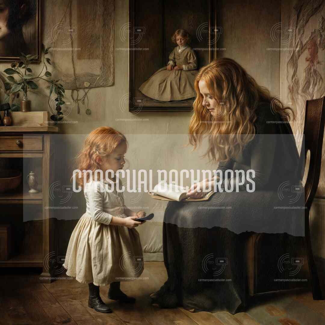 Rustic Portrait Room Digital Backdrop for Maternity and Studio ...