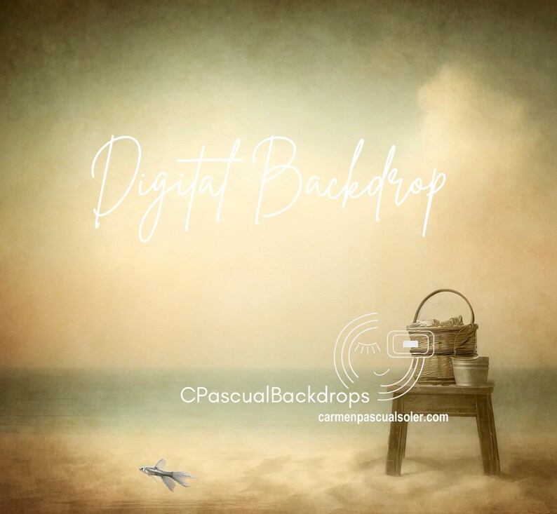Vintage Summer Beach Digital Background for Photography Retro Ocean ...