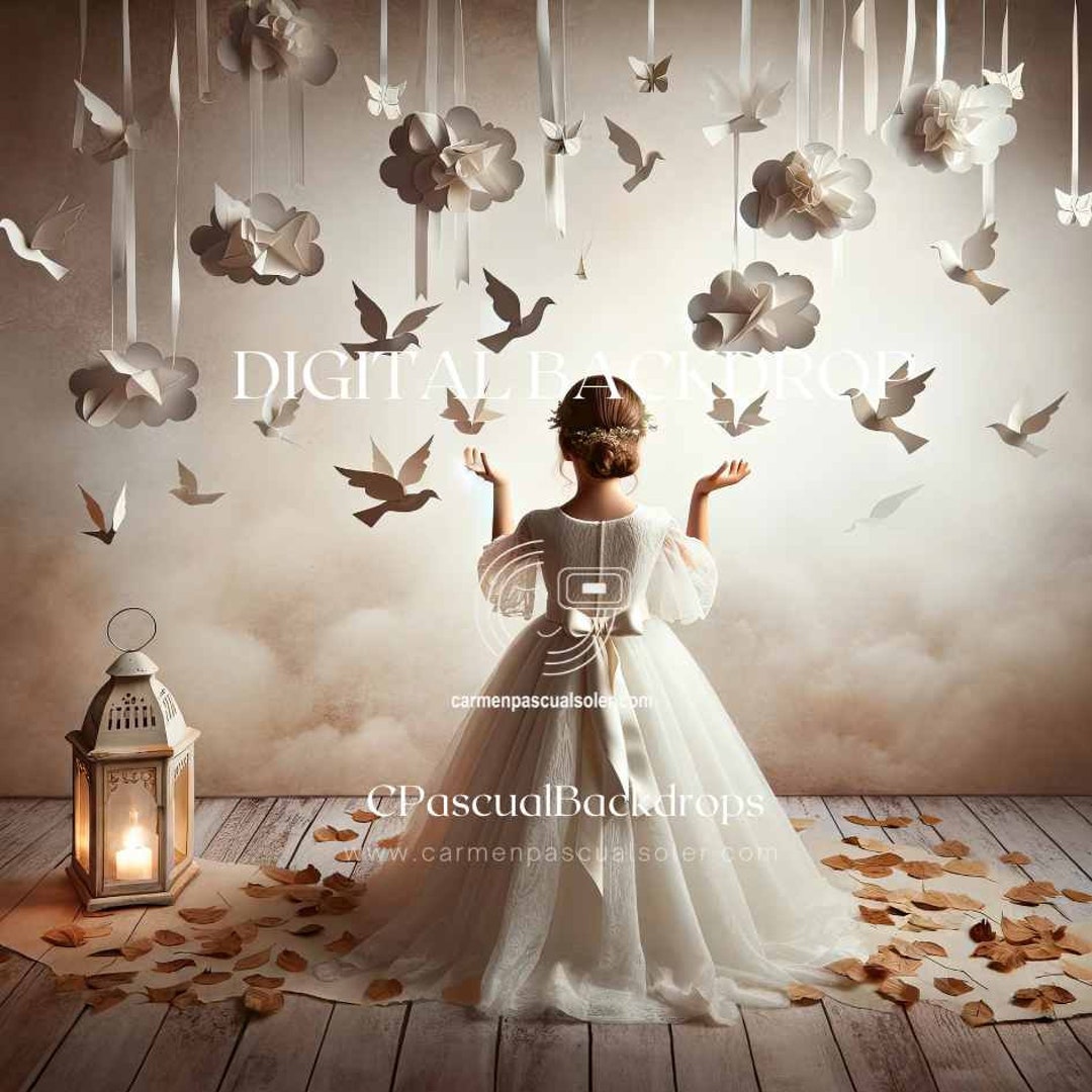 First Communion Digital Backdrop - Elegant Ceremony Photographic ...