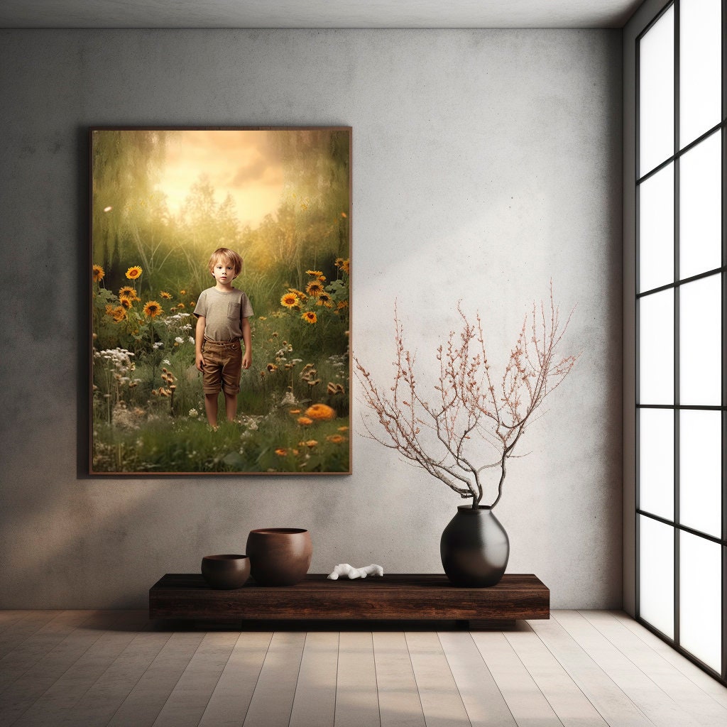 Sunflower Field Digital Background, Light Leak, Golden Light With ...