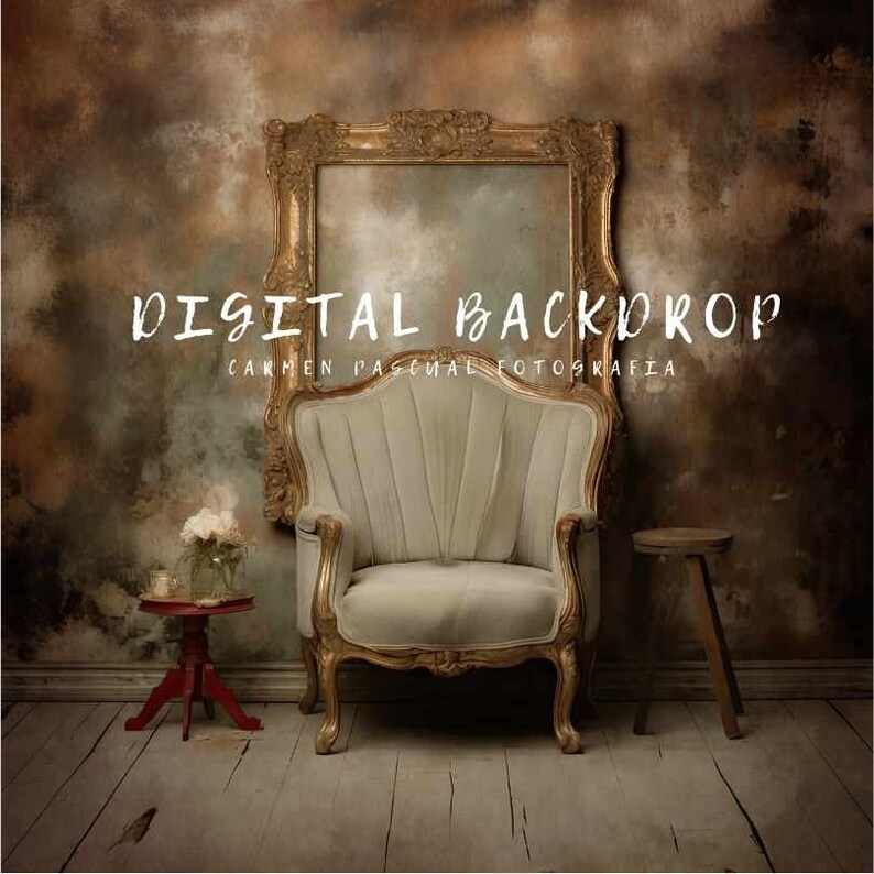 Vintage Wall and Sofa Digital Photo Background Retro Living Room ...