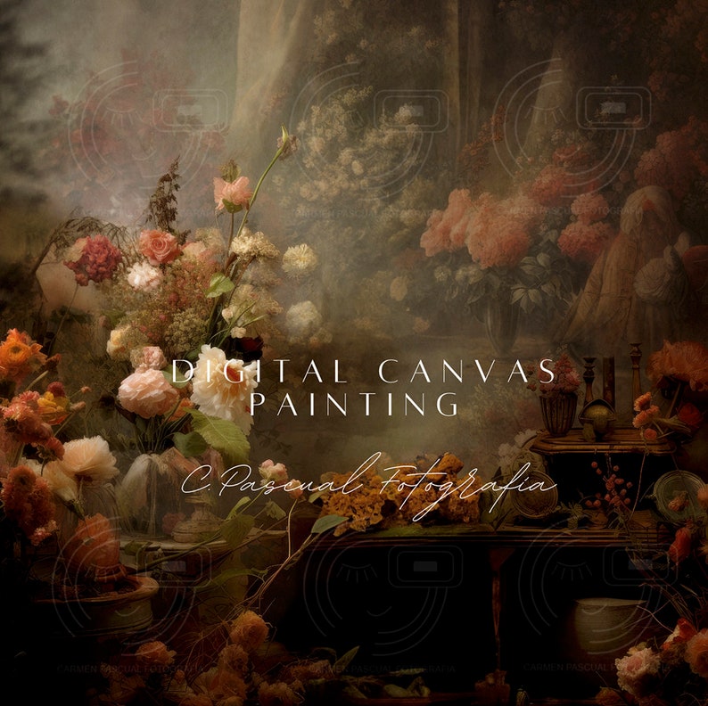 Old Masters Flower Digital Background for Composite Photography ...