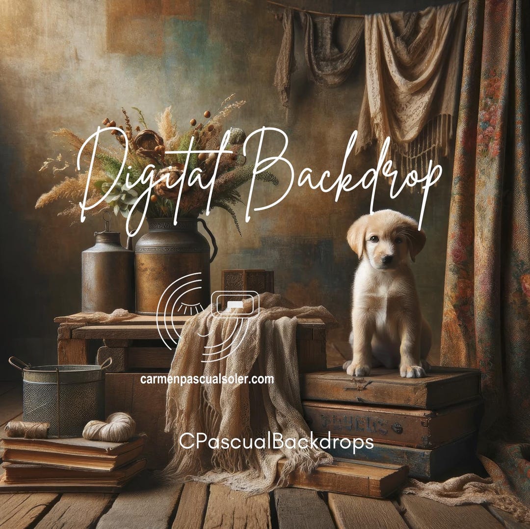Rustic Boho Floral Digital Background - High-resolution Vintage Style ...