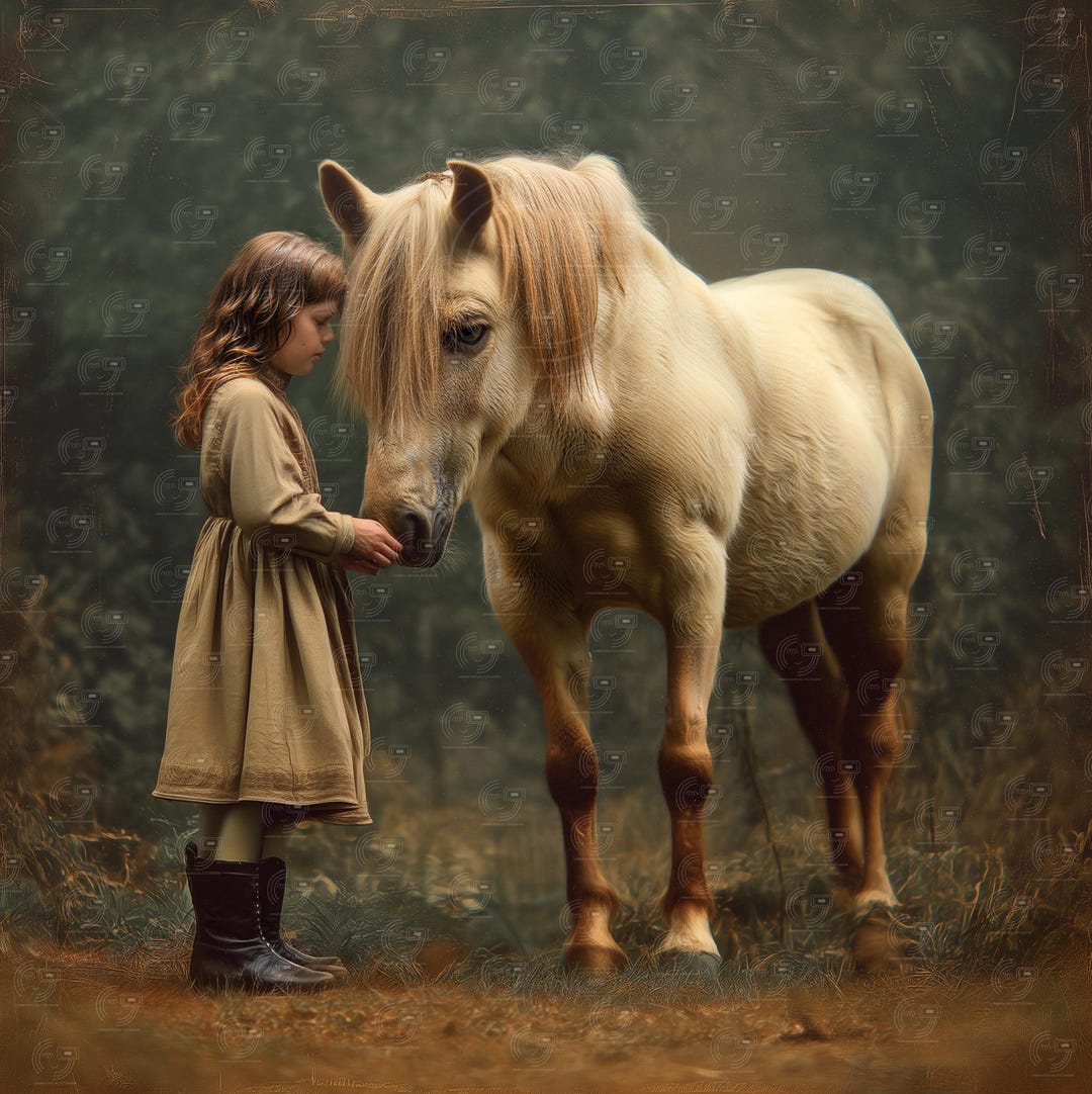 Rustic Pony Forest Digital Background for Photo Editing, Horse Backdrop ...