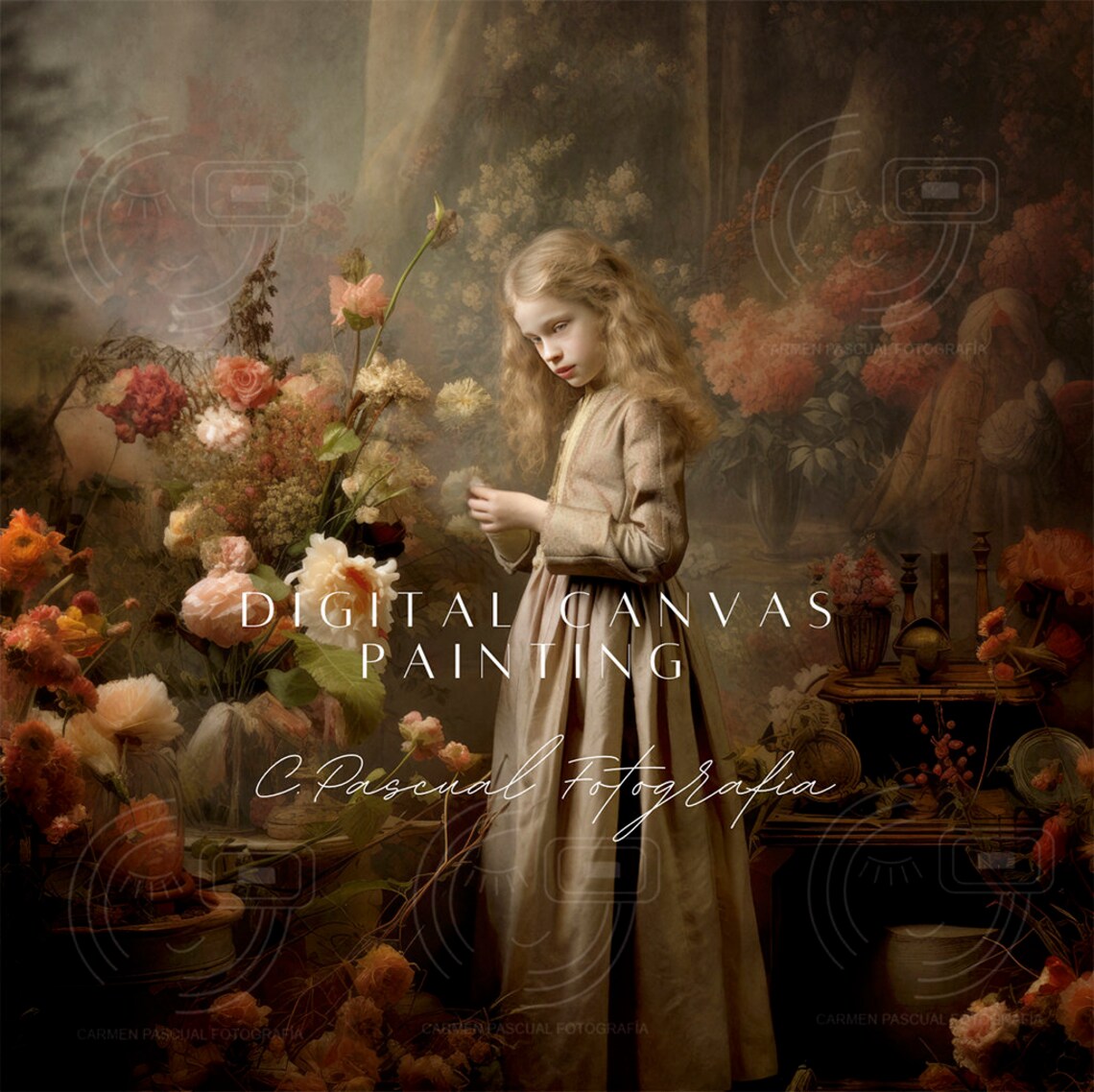Old Masters Flower Digital Background for Composite Photography ...