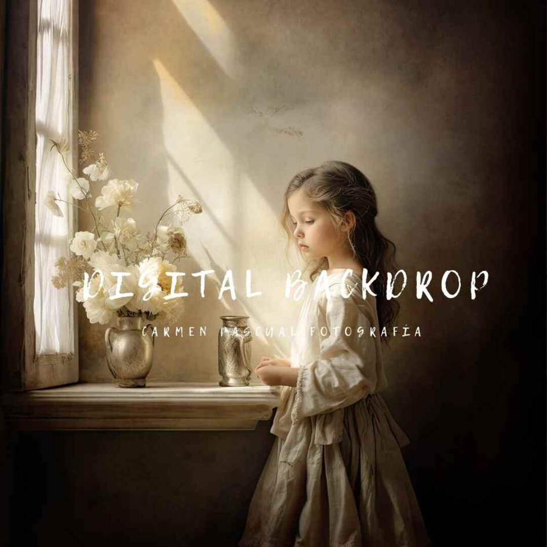 Retro Digital Window View With Floral Vase - Trendy, Elegant Home Decor ...