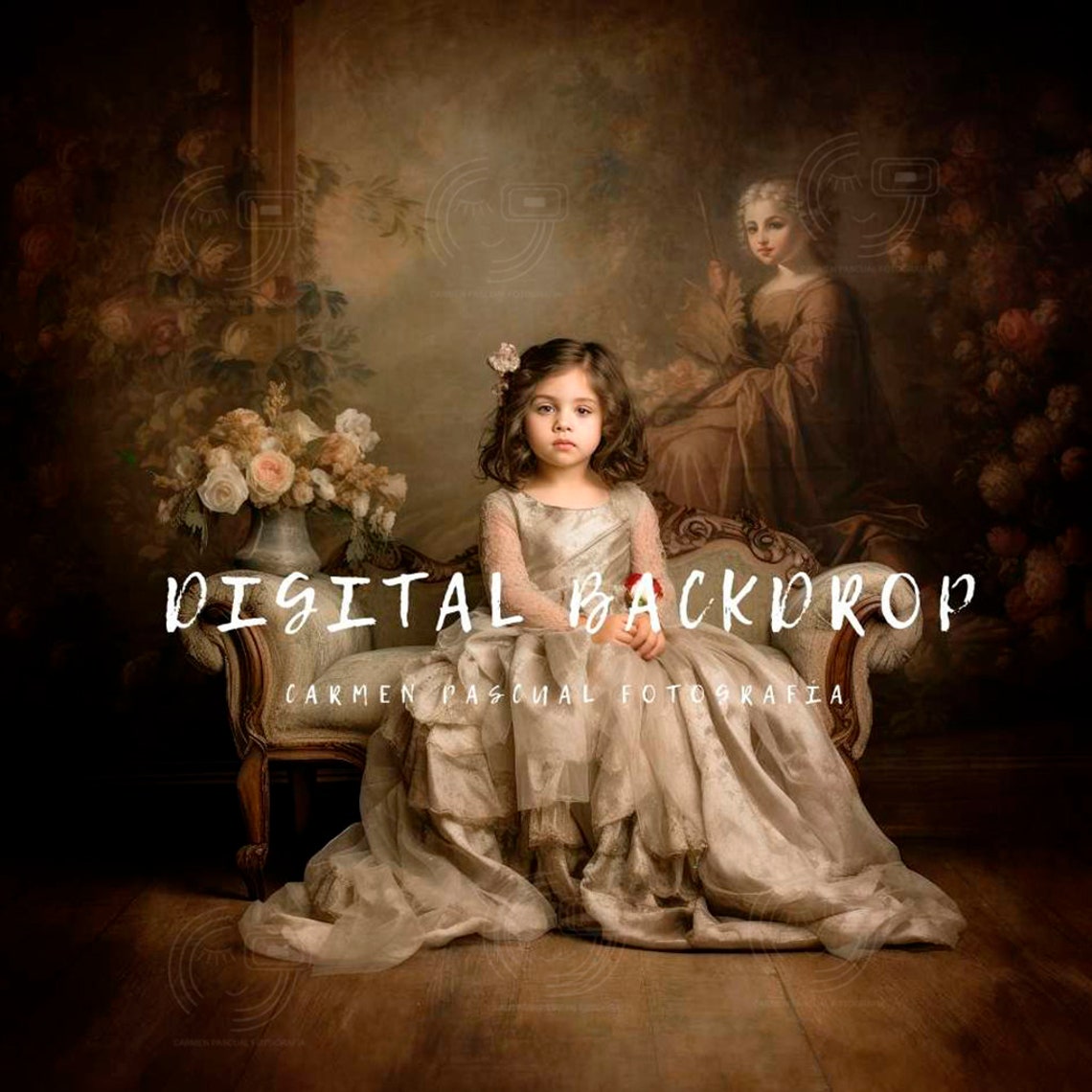 Vintage Wall and Sofa Digital Photo Background Retro Living Room ...