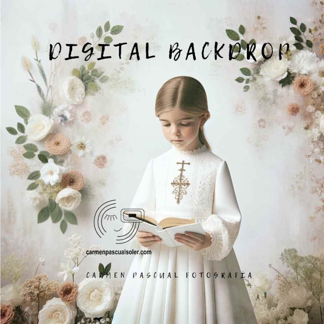 First Communion Digital Backdrop - Elegant Ceremony Photographic ...