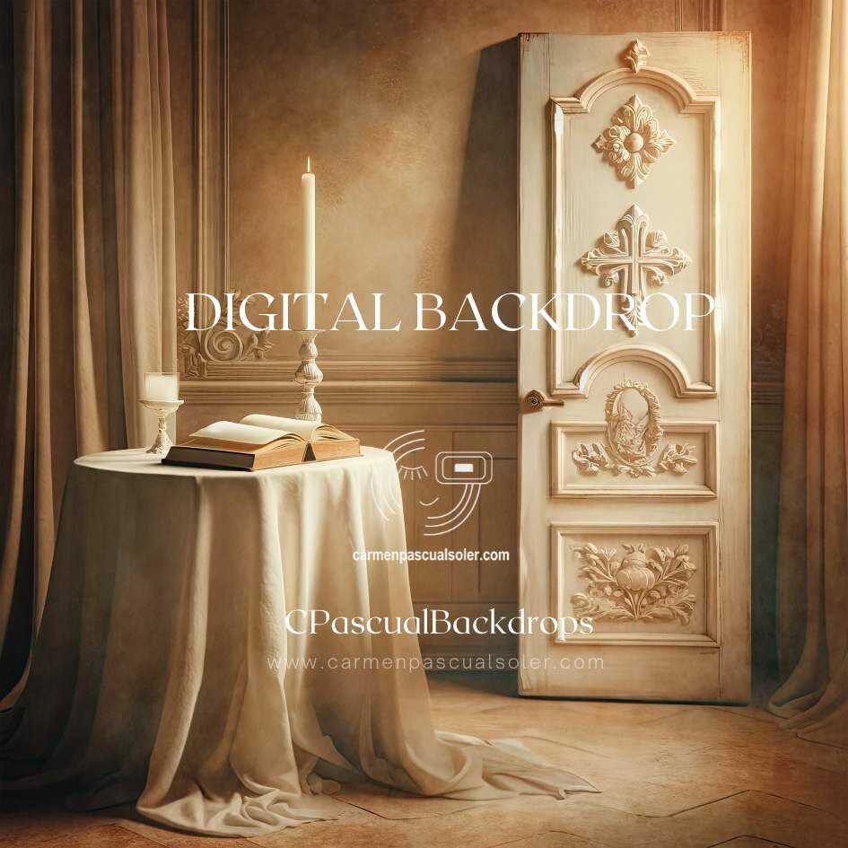 First Communion Digital Backdrop Elegant Ceremony Photographic ...