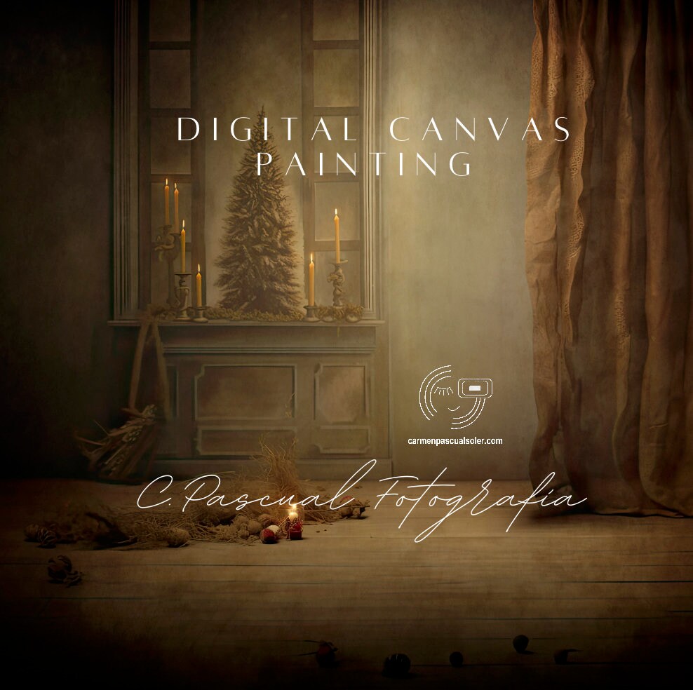 Festive Digital Background, Rustic Christmas Digital Backdrop With ...