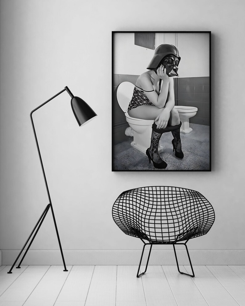 Girl on Toilet Print, Feminist Poster, Black and White, Girl Power ...