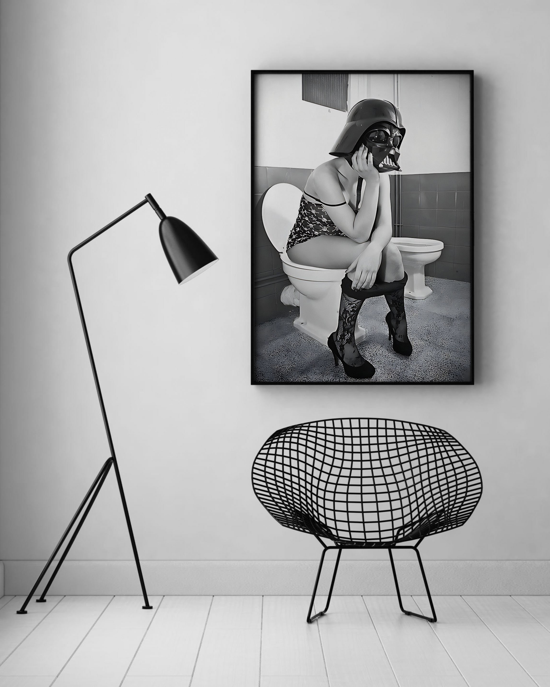 Girl on Toilet Print, Feminist Poster, Black and White, Girl Power ...