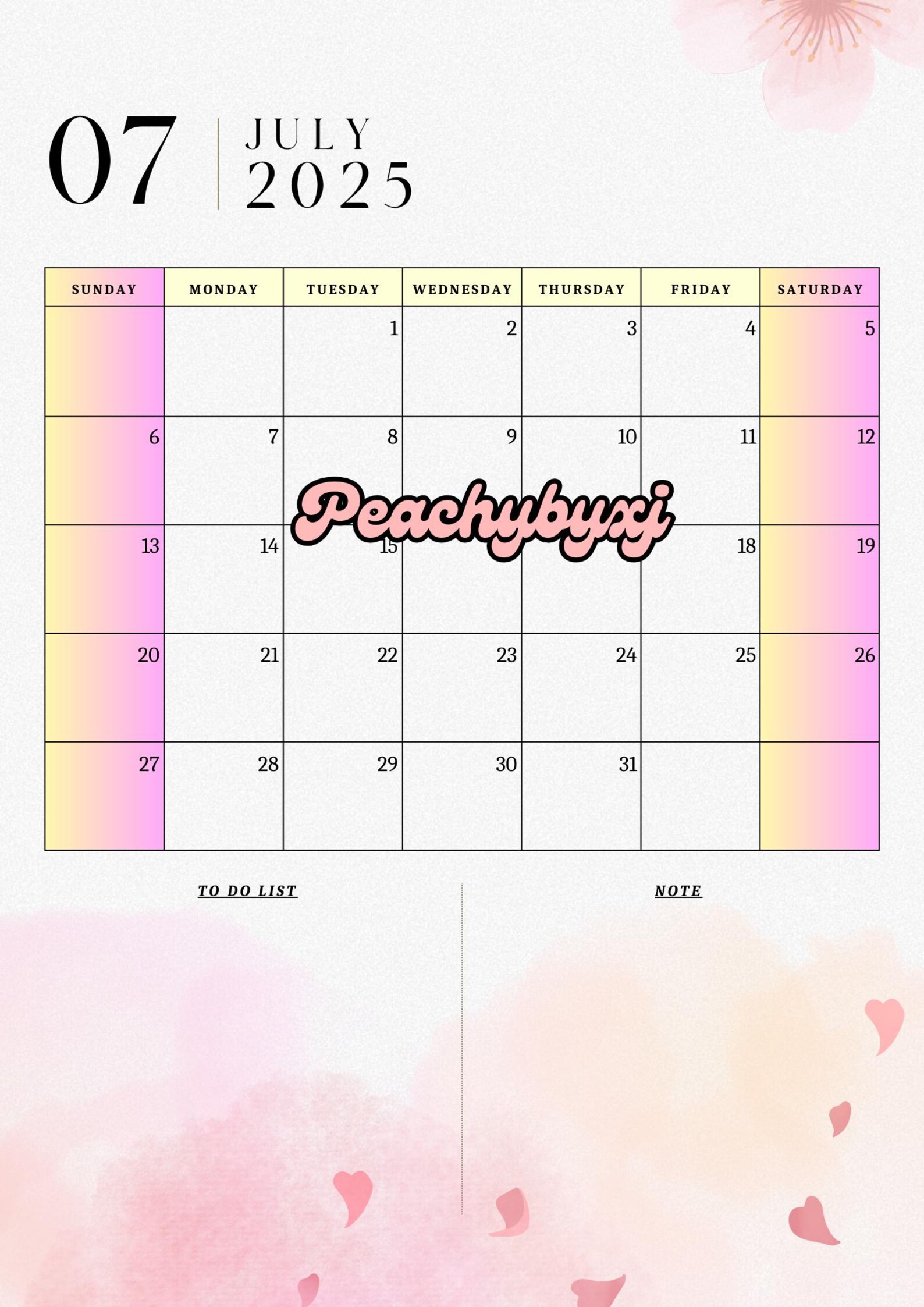 2025 Digital Calendar INSTANT DOWNLOAD PRINTABLE White Sakura Goodnotes ...