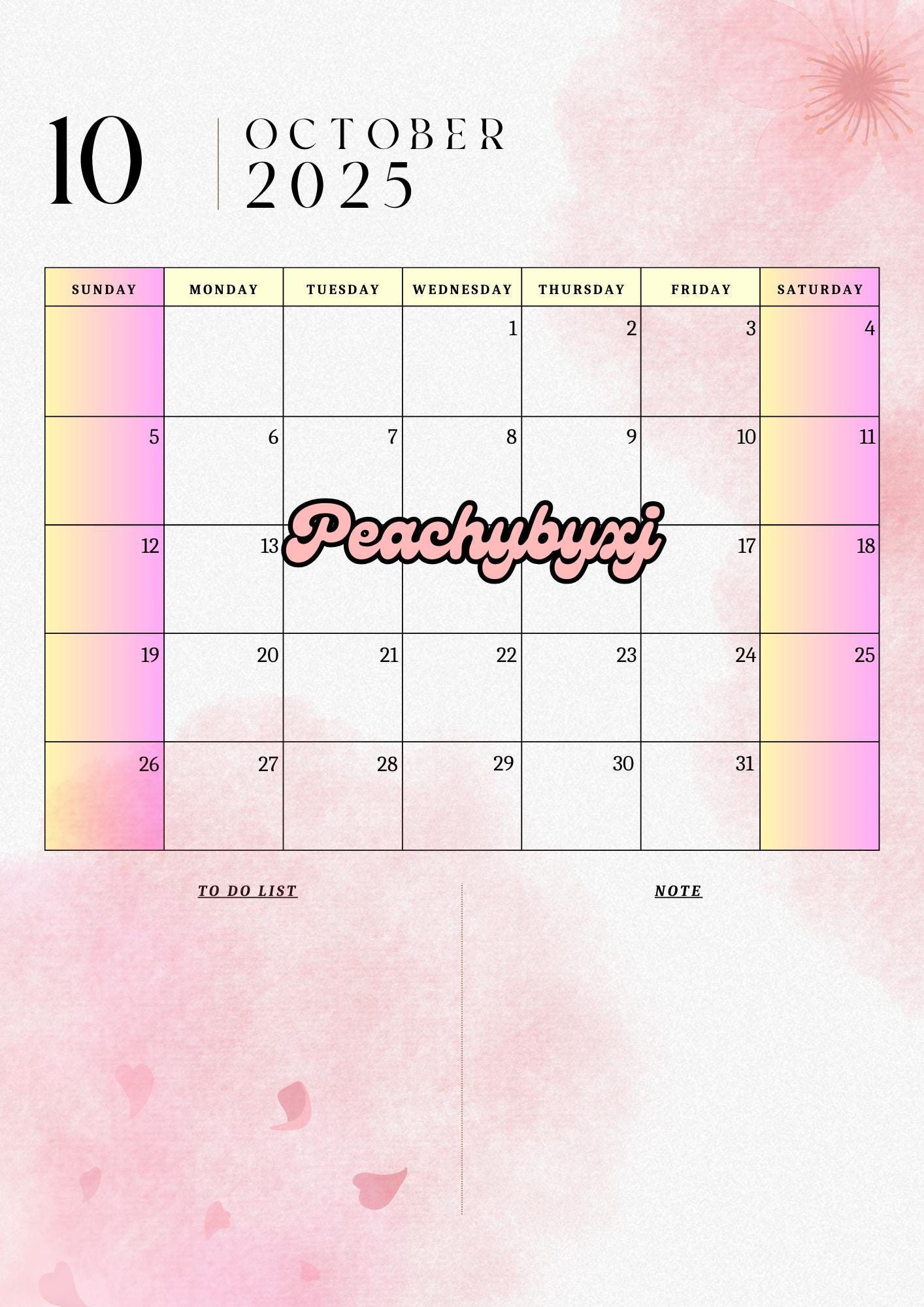2025 Digital Calendar | INSTANT DOWNLOAD | PRINTABLE | White Sakura ...