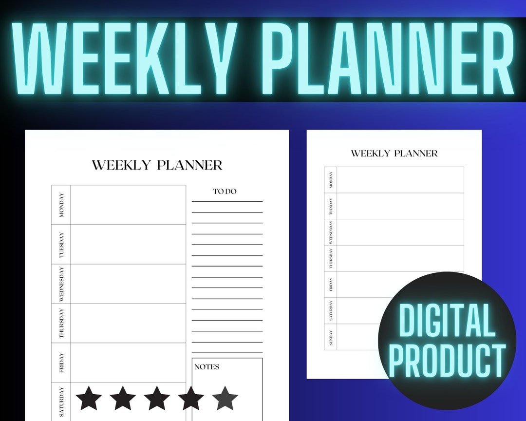 Weekly Planner Goodnotes Template, Undated Weekly Planner Template ...