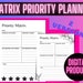 Priority Matrix Printable, Decision Matrix, Eisenhower Matrix, My ...
