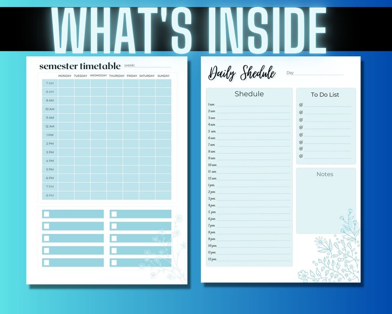 Printable Student Digital Planner Academic Planner Printable - Etsy
