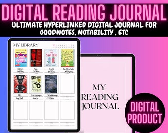 Digital Reading Journal, Reading Tracker, Goodnotes Tracker, Notability ...
