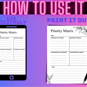 Priority Matrix Printable, Decision Matrix, Eisenhower Matrix, My ...