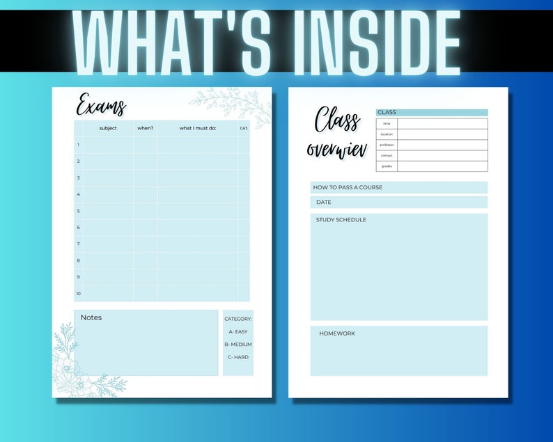 Printable Student Digital Planner Academic Planner Printable - Etsy