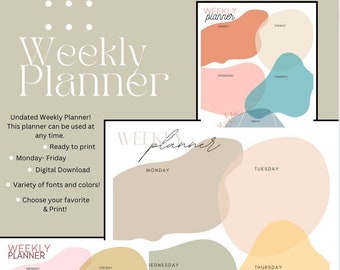 Printable Weekly Lesson Planner Template Digital Download - Etsy