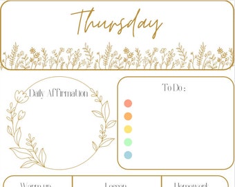 Minimalist Daily Lesson Plan Template - Etsy