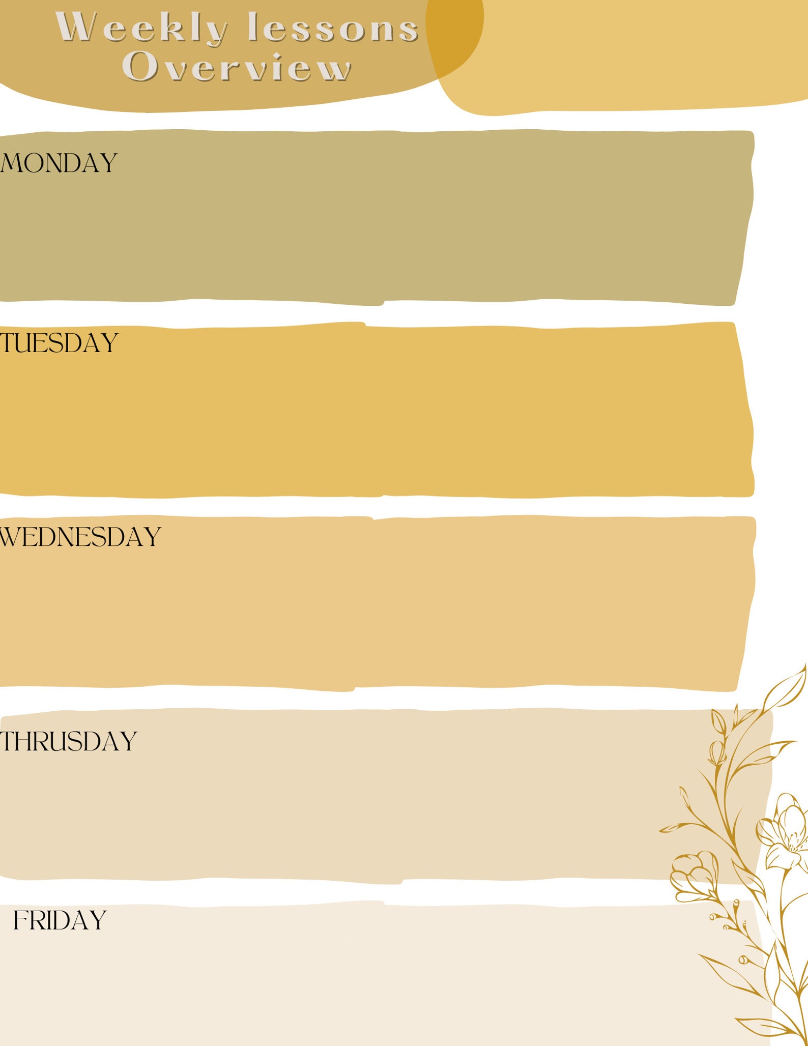 Printable Weekly Lesson Planner Template Digital Download - Etsy