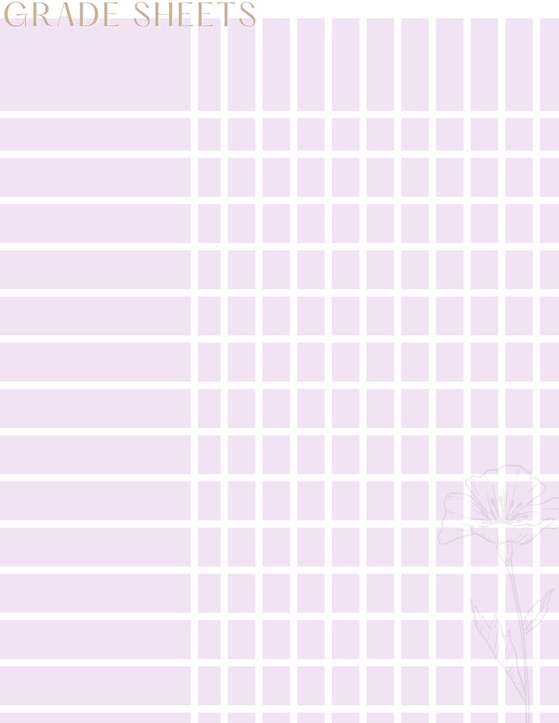 Simple and Easy Grade Sheets- Digital Download- Printable & Editable ...